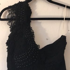 Max Studio | Dresses | Nwot Leon Max Studio Black Silk Asymmetric Dress ...